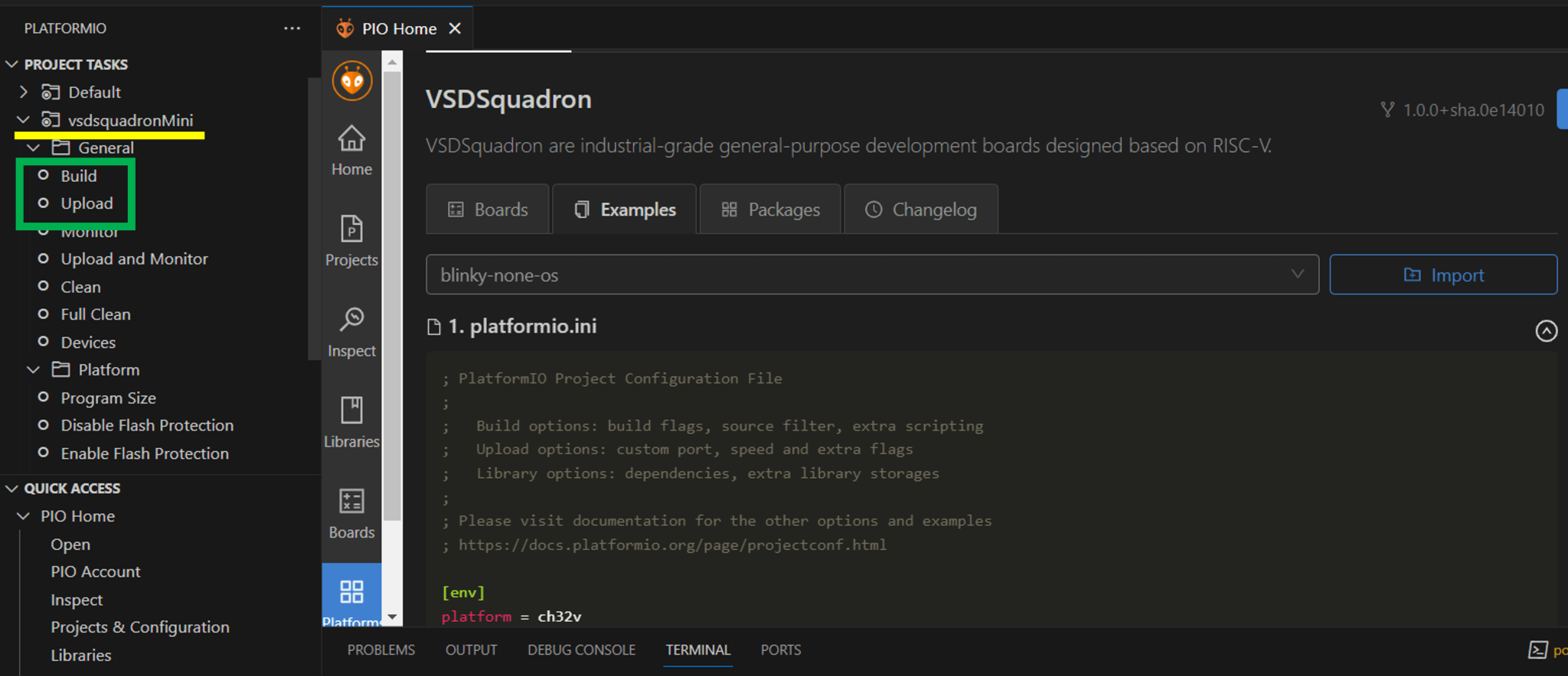Uploading blink example - VLSI System Design
