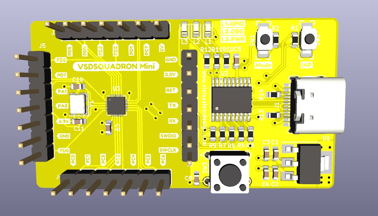 VSDSquadron Mini top view – VLSI System Design